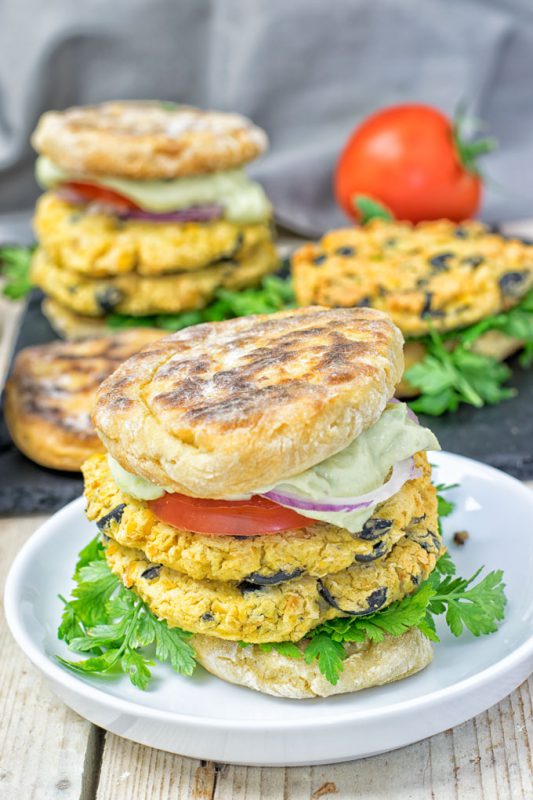 Mediterranean Vegan Burger - Contentedness Cooking