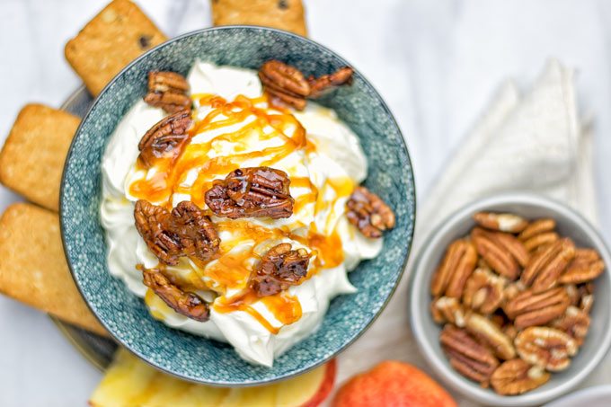 Salted Caramel Cream Cheese Dip - Contentedness Cooking