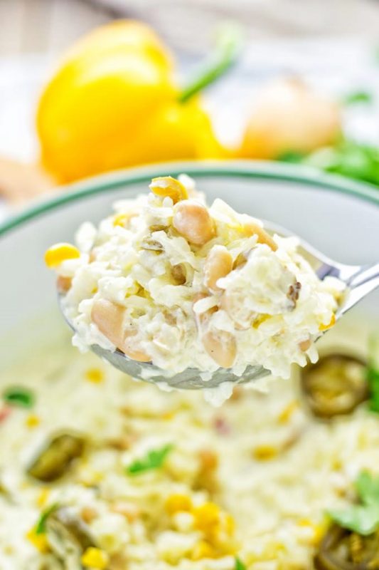 White Chili Rice Casserole - Contentedness Cooking