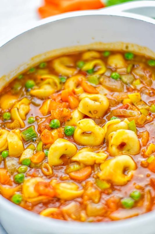 Minestrone Tortellini Soup - Contentedness Cooking