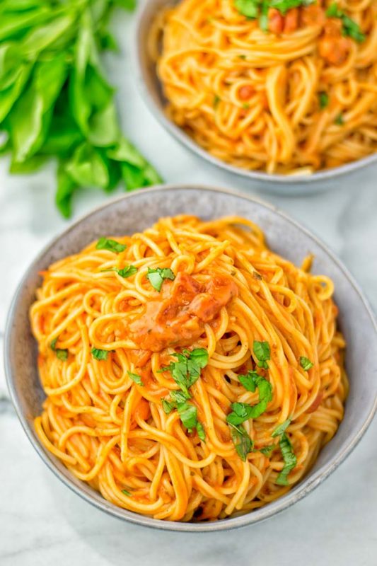 Instant Pot Spaghetti with Simple Tomato Sauce - Contentedness Cooking