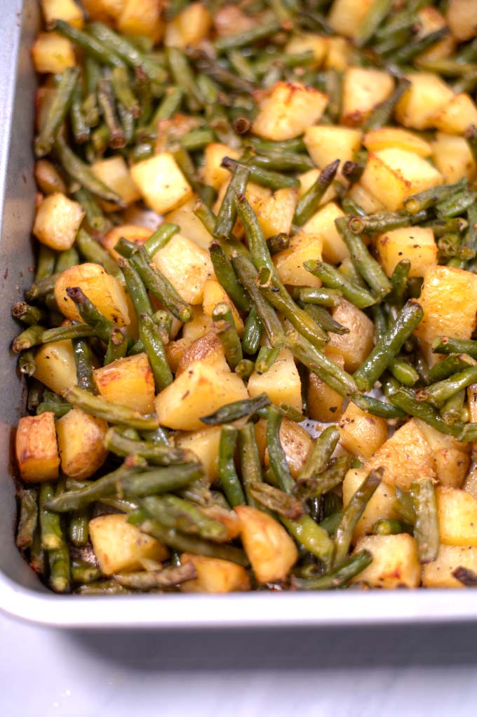 Baked Potatoes and Green Beans Recipe - Contentedness Cooking