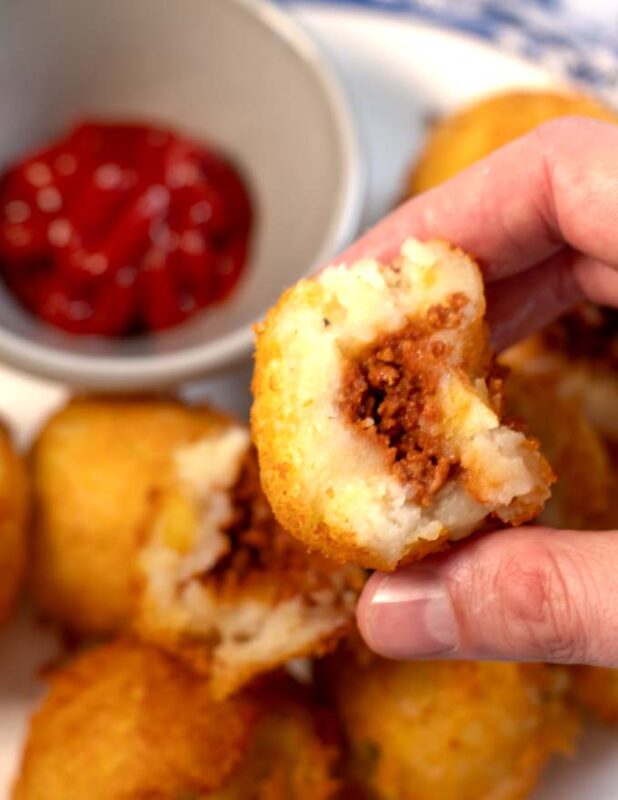 Puerto Rican Stuffed Potato Balls (Papas Rellenas) - Contentedness Cooking