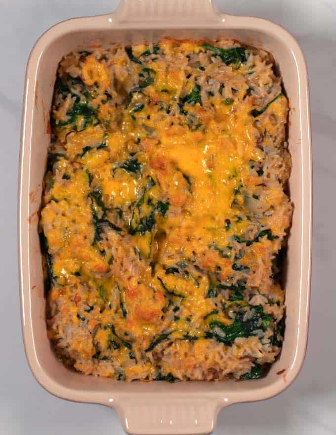 Easy Spinach Rice Casserole - Contentedness Cooking