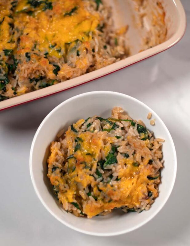Easy Spinach Rice Casserole - Contentedness Cooking