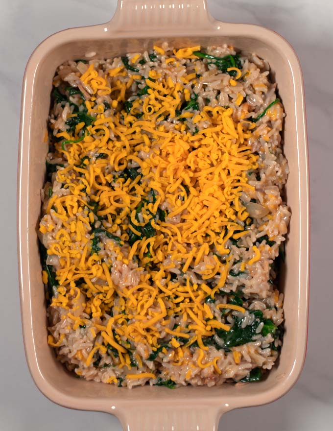 Easy Spinach Rice Casserole - Contentedness Cooking